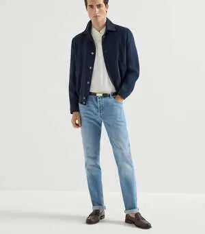 Brunello Cucinelli Stretch-cotton Slim Jeans - Blue