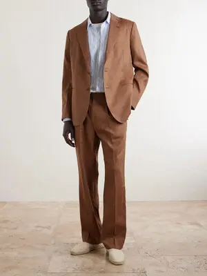 Frescobol Carioca Paulo Linen And Virgin Wool-blend Suit Jacket