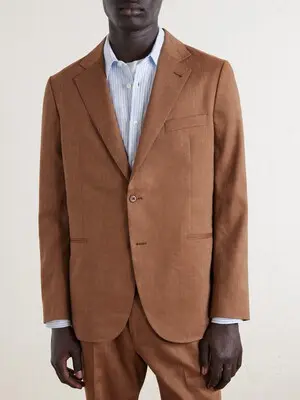 Frescobol Carioca Paulo Linen And Virgin Wool-blend Suit Jacket