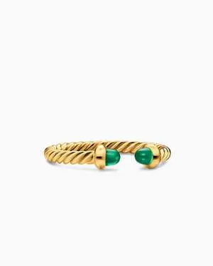 David Yurman 18k Yellow Gold Cablespira® Ring With Pearls - Emerald