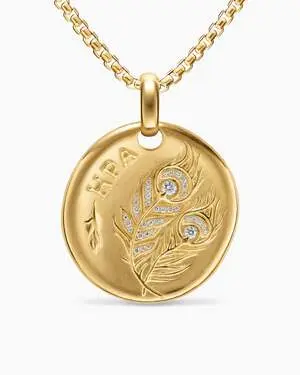 David Yurman Hera Medallion Amulet In 18k Yellow Gold With Diamonds