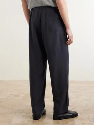KAPTAIN SUNSHINE Straight-leg Silk-gabardine Drawstring Trousers