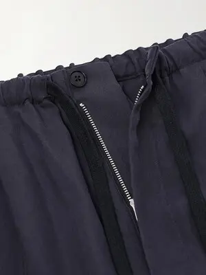 KAPTAIN SUNSHINE Straight-leg Silk-gabardine Drawstring Trousers