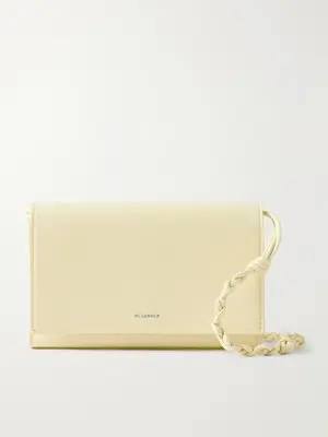 JIL SANDER Tangle Leather Shoulder Bag - Yellow