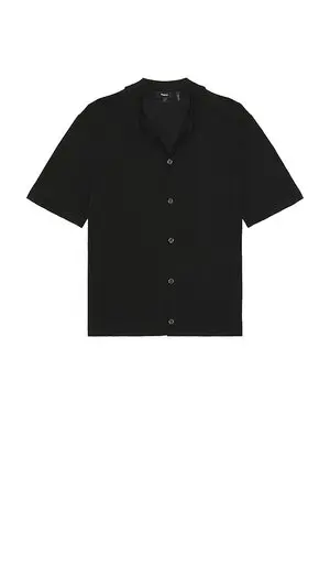 Theory Regal Merino Relaxed Button Down - Black