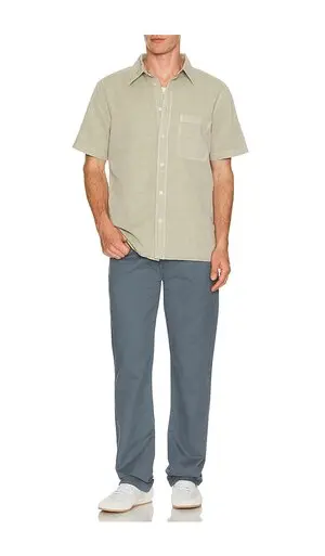 Citizens Of Humanity Short Sleeve Pocket Cairo Shirt In Taupe - Burnished Quartz