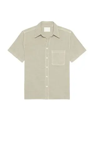 Citizens Of Humanity Short Sleeve Pocket Cairo Shirt In Taupe - Burnished Quartz