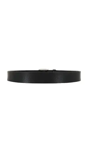 CORRIDOR Leather Belt With Worn Steel Buckle - Black