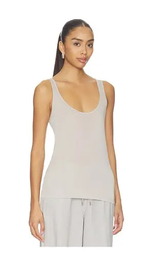 L'Agence Celia Scoop Neck Tank - Light Pewter