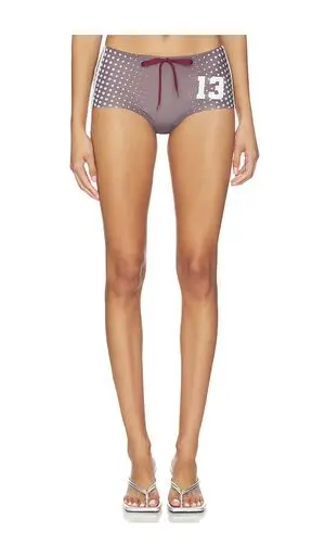 JADED LONDON Illusion Print Football Mini Shorts - Brown