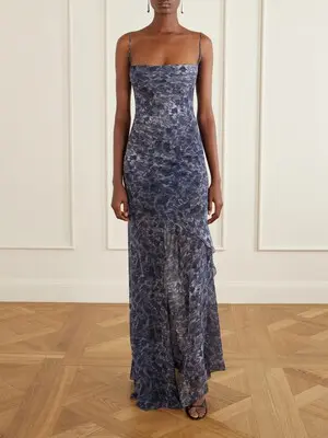 CORTANA Meena Silk-satin Maxi Dress