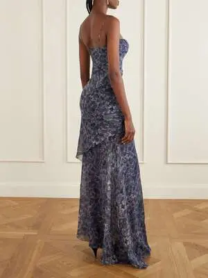 CORTANA Meena Silk-satin Maxi Dress