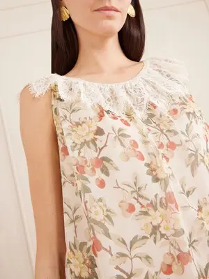 DÔEN Paloma Floral-print Silk-chiffon Dress