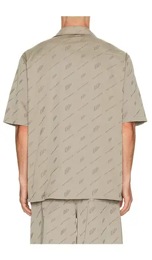 Off-White Jacquard Bowling Shirt In Neutral - Stone