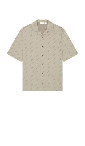Off-White Jacquard Bowling Shirt In Neutral - Stone