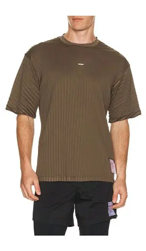 Satisfy Auralite Pleated T-shirt In Brown - Olive