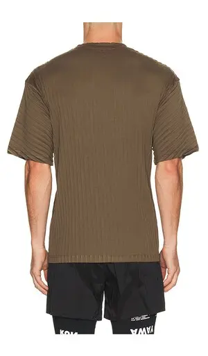 Satisfy Auralite Pleated T-shirt In Brown - Olive