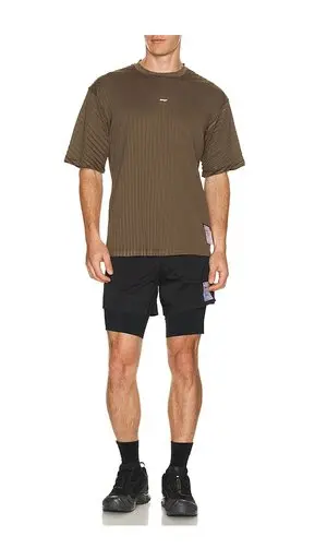 Satisfy Auralite Pleated T-shirt In Brown - Olive