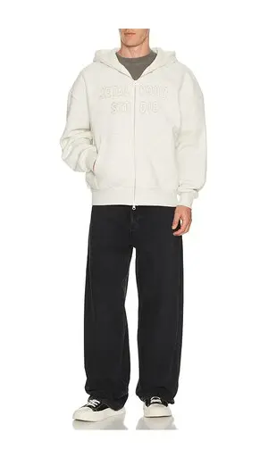 METALWOOD STUDIO Zip Up Hooded Sweatshirt With Logo Detail