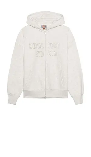 METALWOOD STUDIO Zip Up Hooded Sweatshirt With Logo Detail