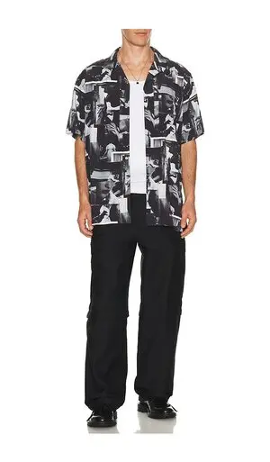 VOWELS Printed Still Shirt - Black