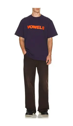 VOWELS Blur Tee - Navy