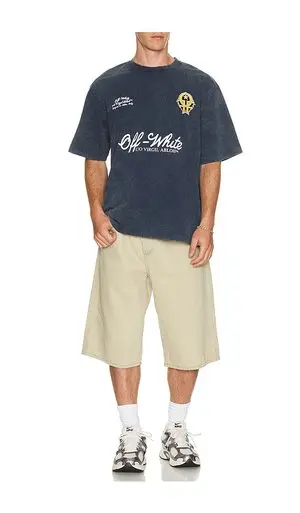 Off-White Royal Team Skate Tee In Black - Night Sky