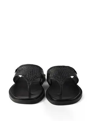 Prada Woven Leather Thong Sandals