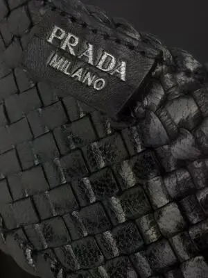 Prada Woven Leather Thong Sandals