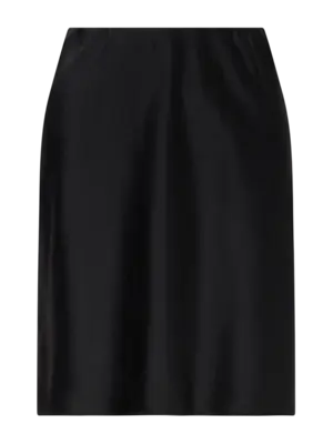 LESET Barb Satin Midi Skirt - Black