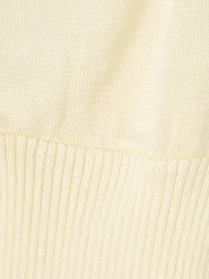 DEIJI STUDIOS Cross Panel Ribbed Linen Cropped Top - Neutrals