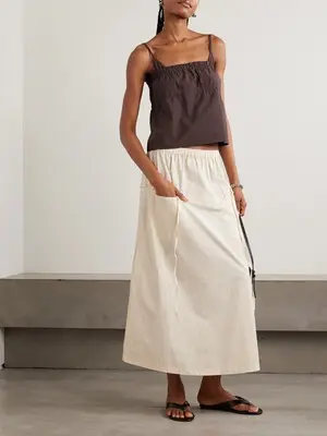 DEIJI STUDIOS Loop Organic Cotton Midi Skirt - Neutrals