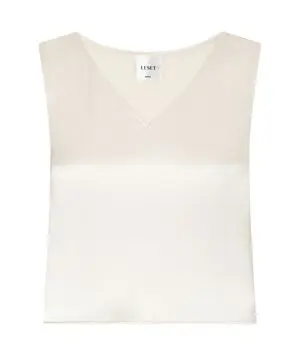 LESET Barb Satin Tank Top - Neutrals
