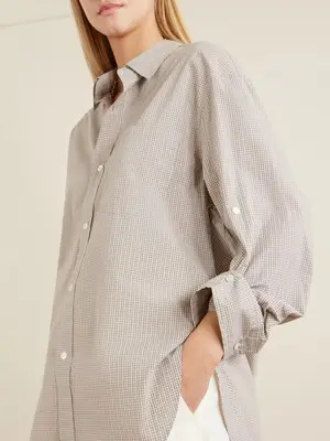 Citizens Of Humanity Kayla Checked Cotton-poplin Shirt - Neutrals