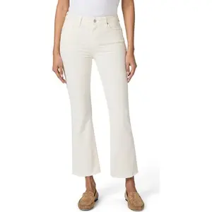 Paige Mason Raw Hem Ankle Straight Leg Jeans - Cream Cloud