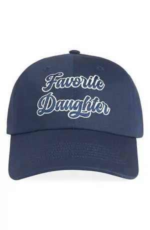FAVORITE DAUGHTER Favorite Daughter Script Logo Baseball Cap Navy