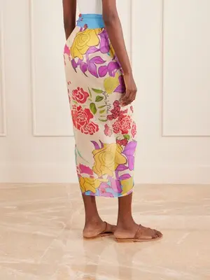 DONDE ESTEBAN Flores Floral-printed Cotton And Modal-blend Pareo - Multi