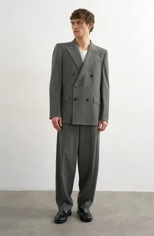 Topman Pinstripe Double Breasted Sport Coat