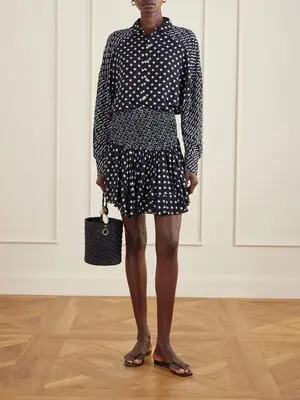 DONDE ESTEBAN Estrellitas Y Olas Ruffled Mini Skirt - Black