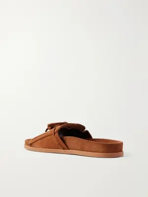ANCIENT GREEK SANDALS Amfiliki Suede Slides - Brown