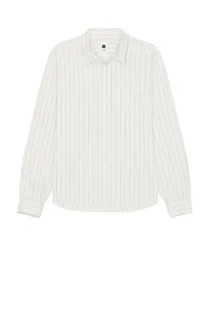 VOWELS Long Sleeve Striped Button Down Shirt