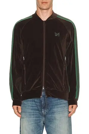 Needles Rib Collar Track Jacket - Brown