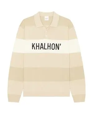 KHALHON Coastal Stripe Knit Polo Jacket