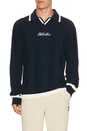 KHALHON V Tipped Varsity Knit Pullover Polo