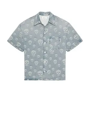Alexander McQueen Denim Camp Collar Shirt - Blue Washed