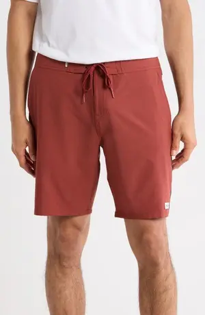 TENŌRE Striped Board Shorts - Brick