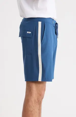 TENŌRE Striped Board Shorts - Ocean