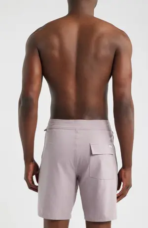TENŌRE Striped Board Shorts - Zinc