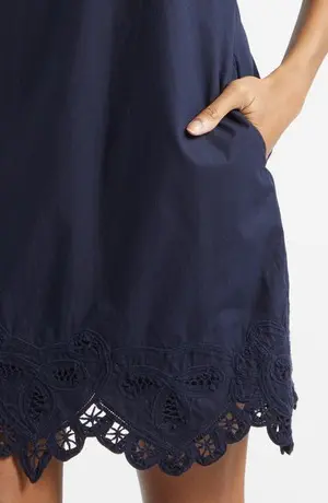 Veronica Beard Shanice Embroidered Linen-blend Dress