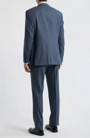 Canali Siena Regular Fit Mélange Wool Suit - Blue